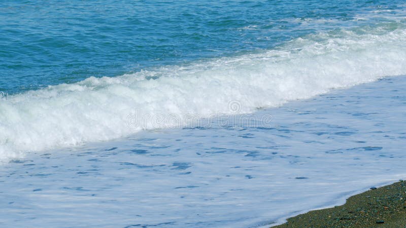 White Foam Wave Beaching on Sea Shore Sand. Sand Beach Foam Sea Surf ...