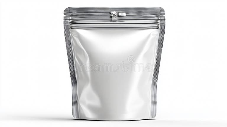 White Foil Doy Pack Pouch Bag Packaging for Food Products Stock ...