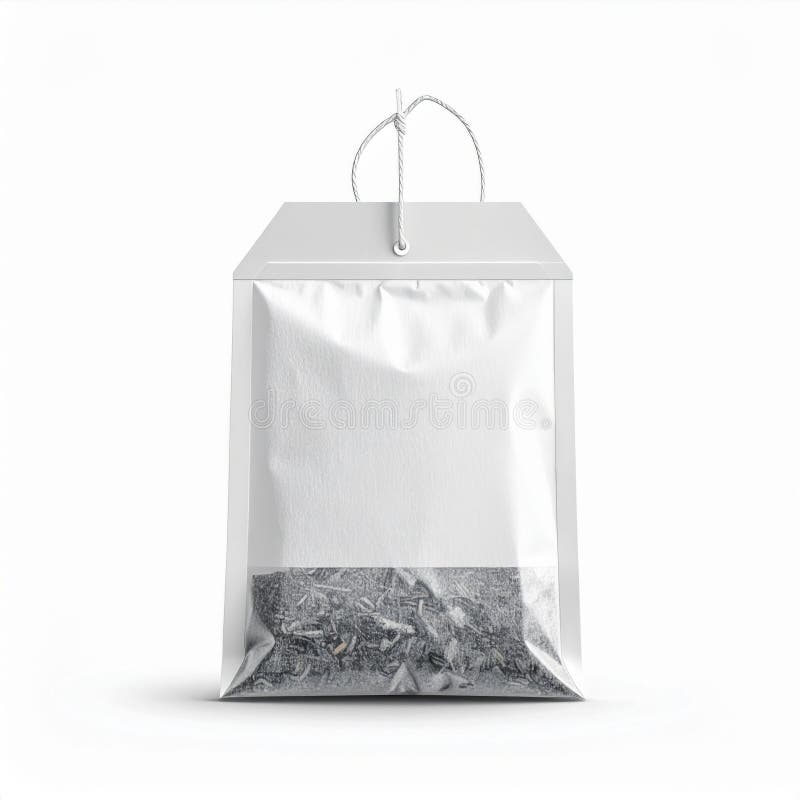 White Foil Tea Packaging Mockup with Handle Stock Illustration ...