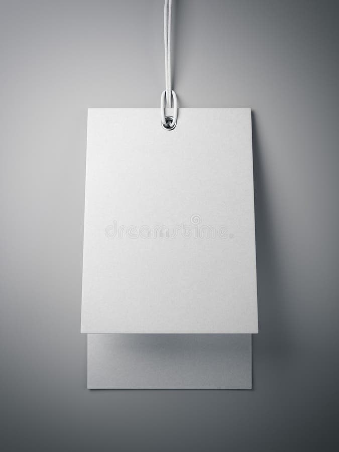 White Folded Label on Bright Floor. 3d Rendering Stock Image - Image of ...