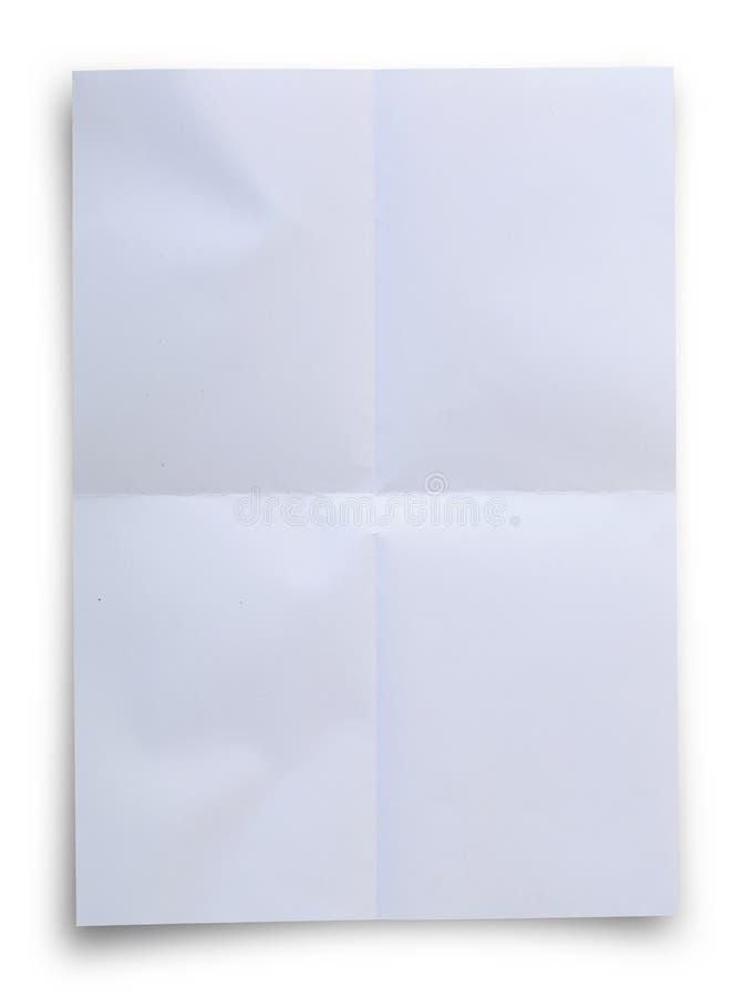 Folded Paper with Clipping Path Stock Photo - Image of quality, path ...