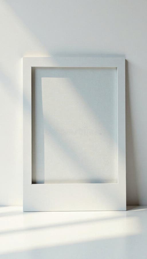 White Folded Polaroid Frame, Clean Minimalist Style, Frame, Neat Stock ...