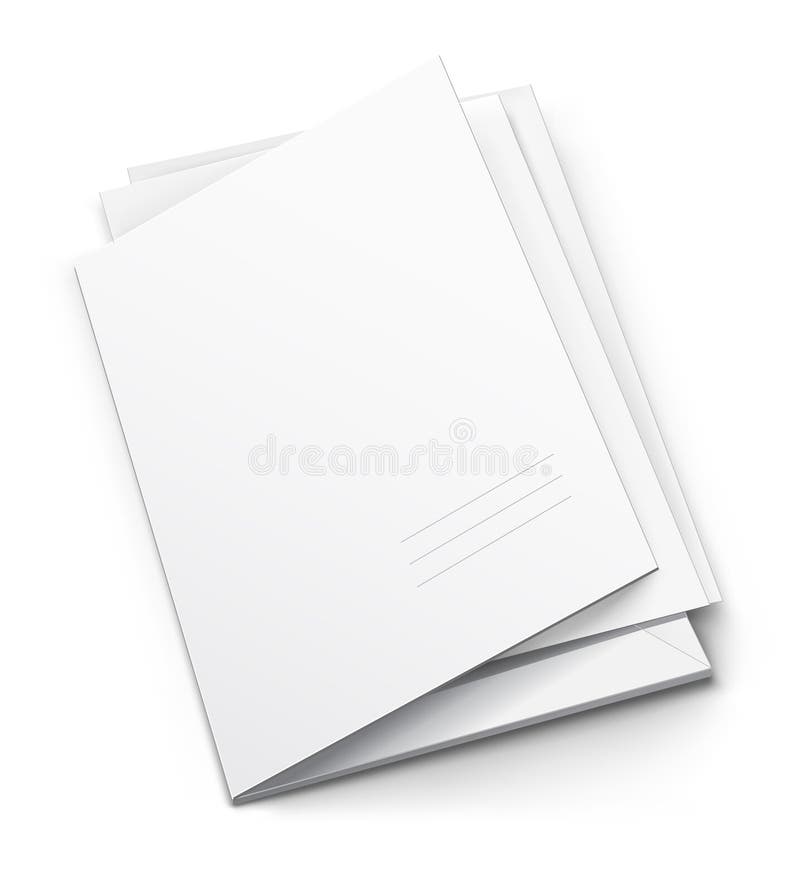 White Folder with Blank Titular Cover Stock Illustration - Illustration ...
