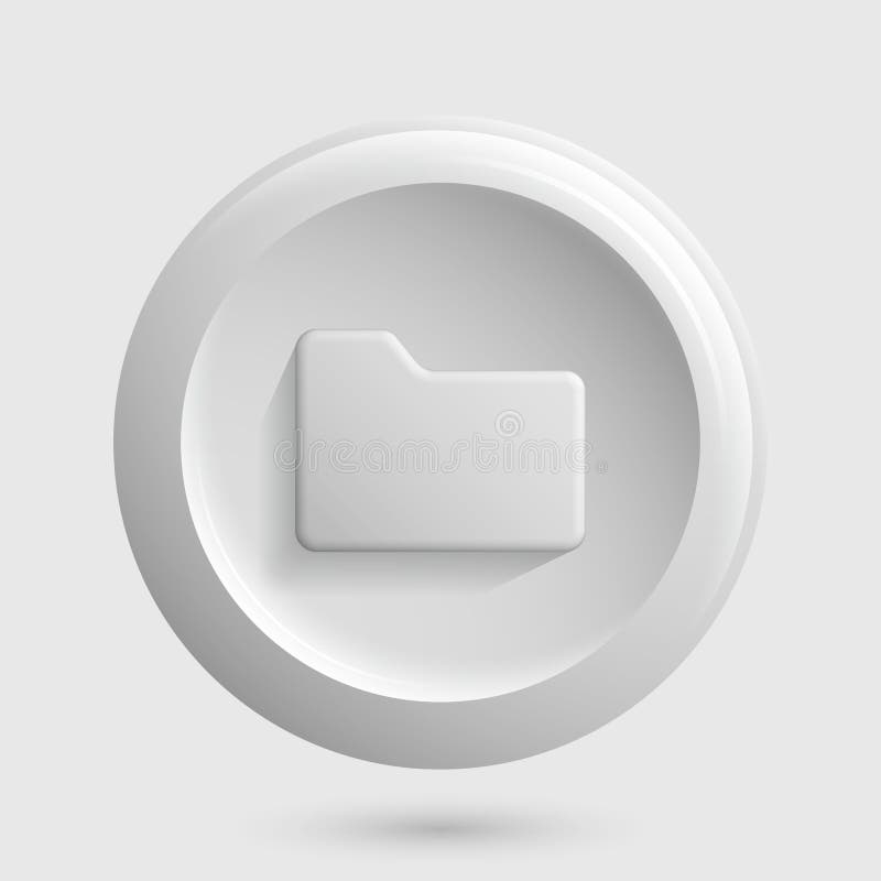 White Folder Icon. 3d File Manager Button Stock Vector - Illustration ...