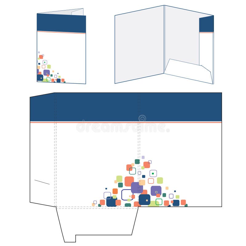 White Folder Template with Colorful Bubbles Stock Vector - Illustration ...