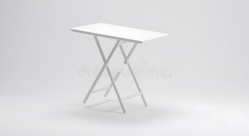White Folding Table: Minimalist Design Studio Stock Illustration ...