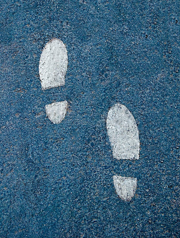 The white footprint stock image. Image of pedestrian - 23701315