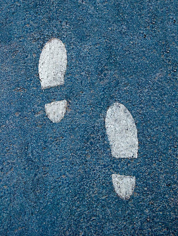 The white footprint stock image. Image of pedestrian - 23701315