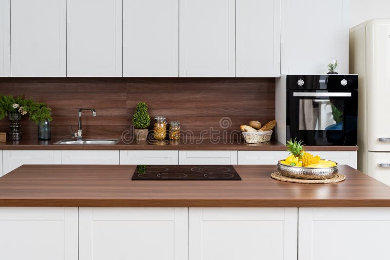 White Forge with a Wooden Apron Stock Photo - Image of floor, designer ...