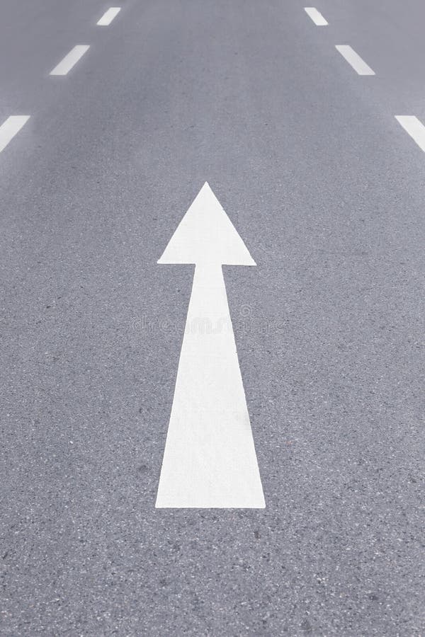 White Forward and Right Arrow Sign on Paved Road, Arrow on the Road ...