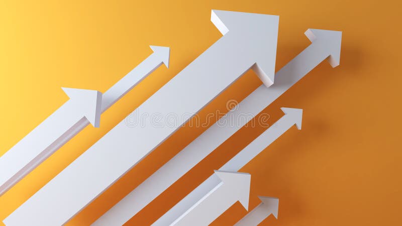 White Forward Arrow on Yellow Background, Working Together with Forward ...