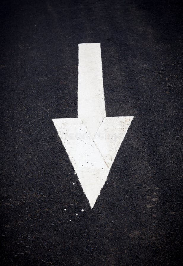 White Forward Traffic Arrow Stock Photo - Image of lane, avenue: 41656488