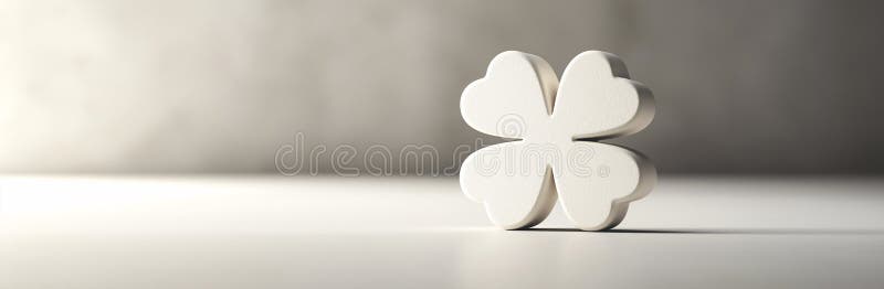 A White Four-leaf Clover is Sitting on a White Surface Stock ...