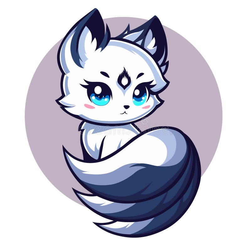White Fox Cartoon Characters Stock Illustration - Illustration of style ...