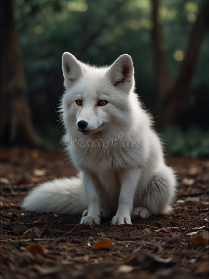 White Fox Generated with AI Stock Photo - Image of snout, animal: 352701400