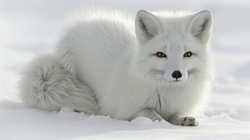 A White Fox is Sitting in the Snow Stock Image - Image of outdoor ...