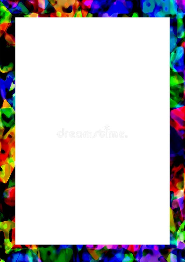 White Frame with Decorated Floral Borders Stock Illustration ...