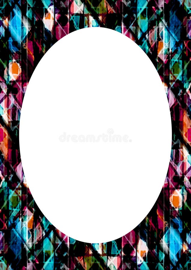 White Frame with Abstract Decorated Rounded Borders Stock Illustration ...