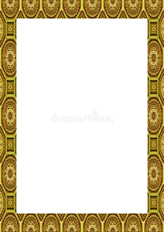 White Frame with Decorated Borders Stock Image - Image of white, layout ...