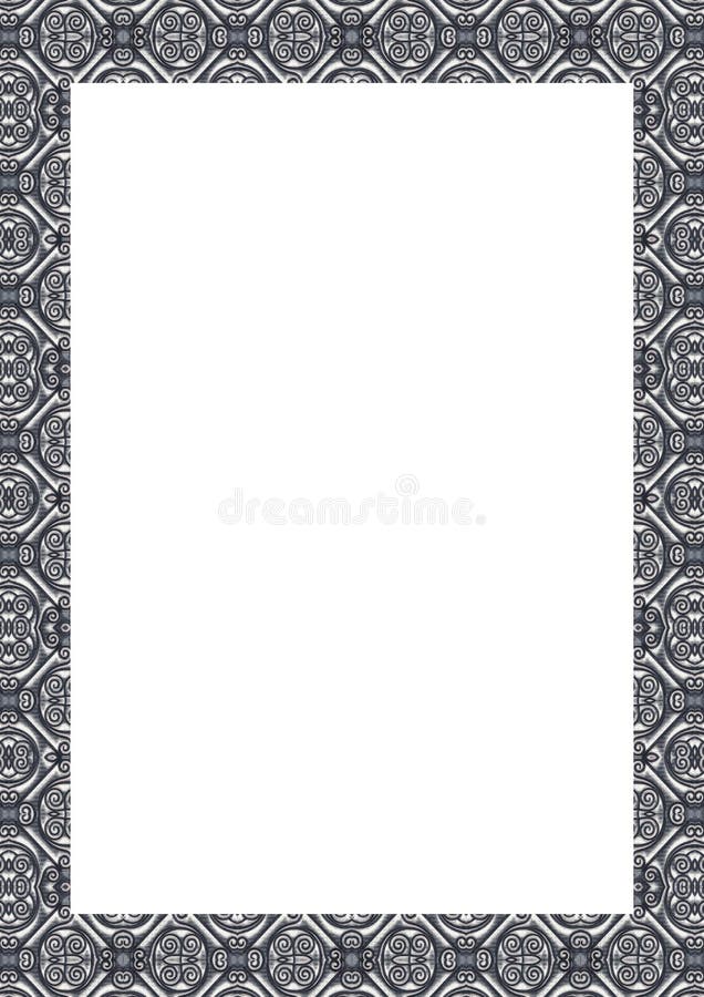 White Frame with Decorated Borders Stock Illustration - Illustration of ...