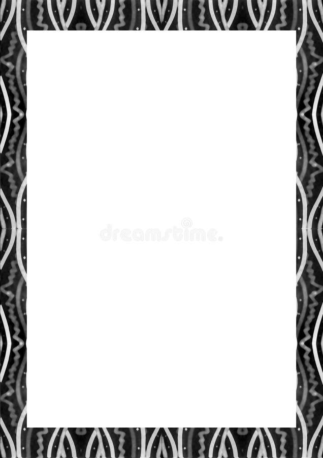 White Frame with Tribal Patterned Edges Stock Illustration ...