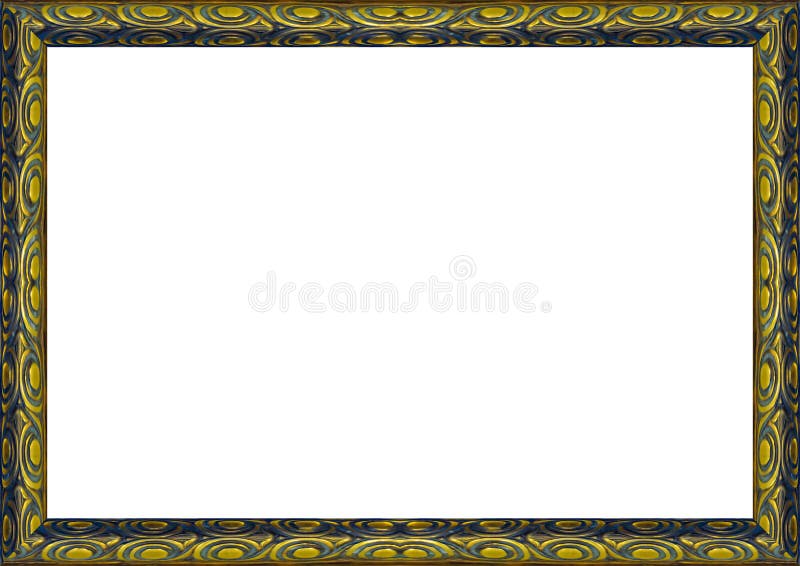 White Landscape Frame with Bronze Ornate Borders Stock Photo - Image of ...