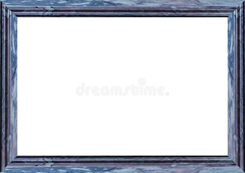 White Landscape Frame with Marble Blue Edges Stock Image - Image of ...