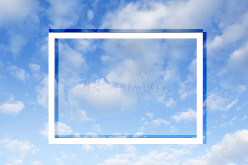 White Frame and Beautiful Sky with Clouds Stock Illustration ...