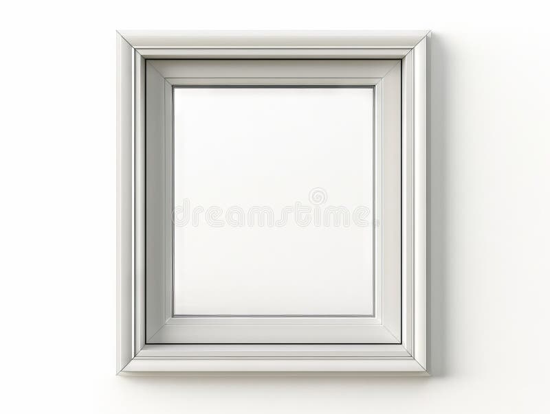 A White Frame with a Blank White Wall Stock Image - Image of white ...
