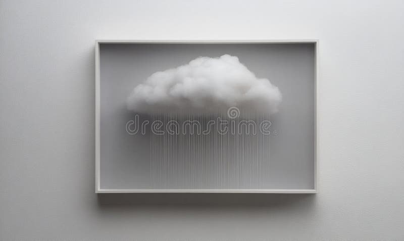 A White Frame with a Cloud in it Stock Photo - Image of design, water ...