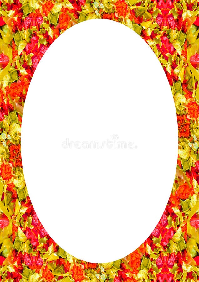 White Frame with Colored Decorated Rounded Edges Stock Illustration ...