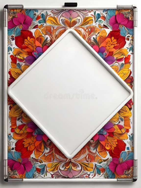 White Frame with Colorful Pattern Outline – a Creative Design Stock ...