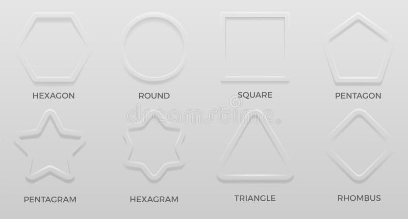 White Frame. 3D Luxury Abstract Background. Minimal Emboss Texture or ...