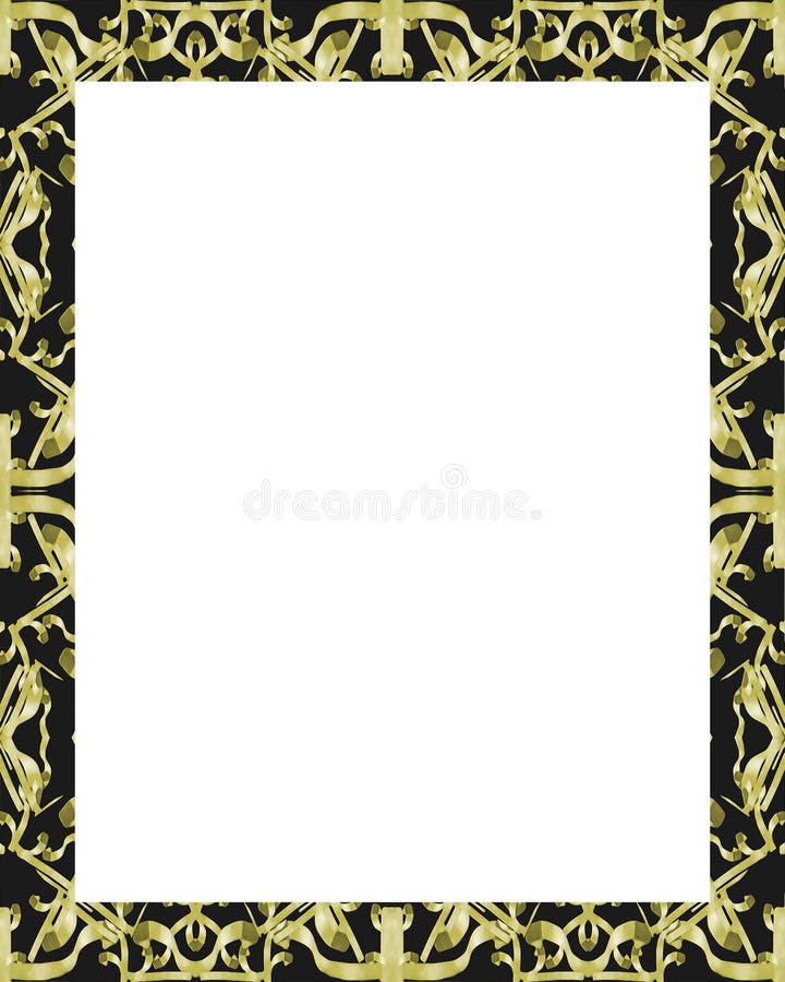 White Frame with Decorated Borders Stock Image - Image of frame, white ...