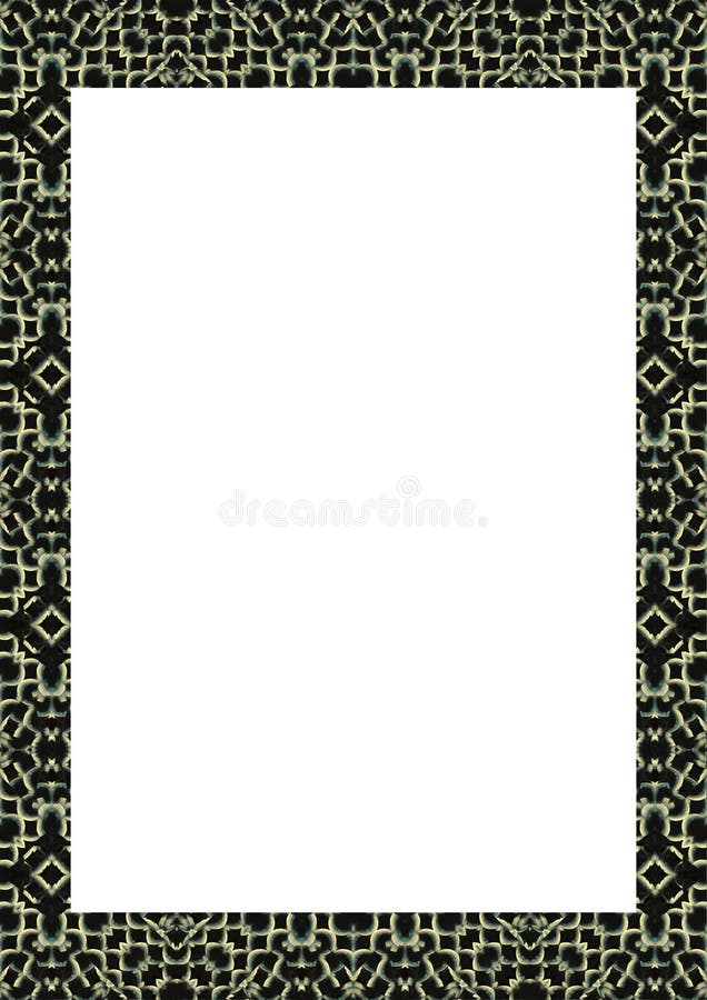 White Frame with Decorated Borders Stock Illustration - Illustration of ...