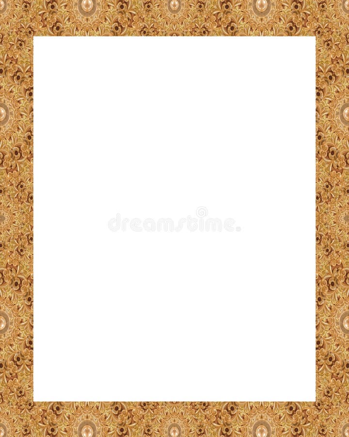 White Frame with Decorated Borders Stock Illustration - Illustration of ...