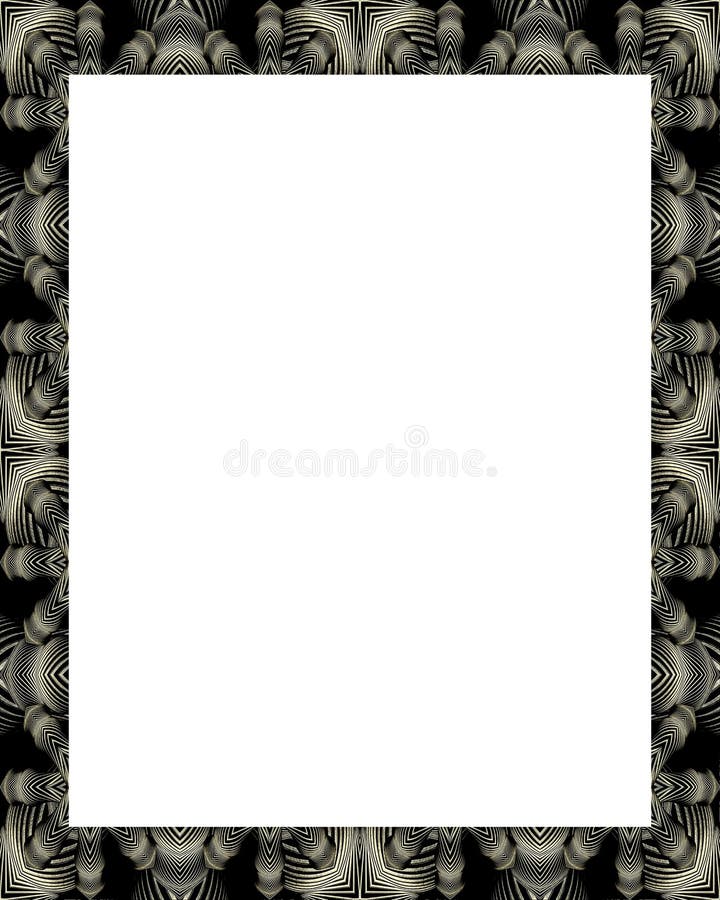 White Frame with Decorated Borders Stock Illustration - Illustration of ...