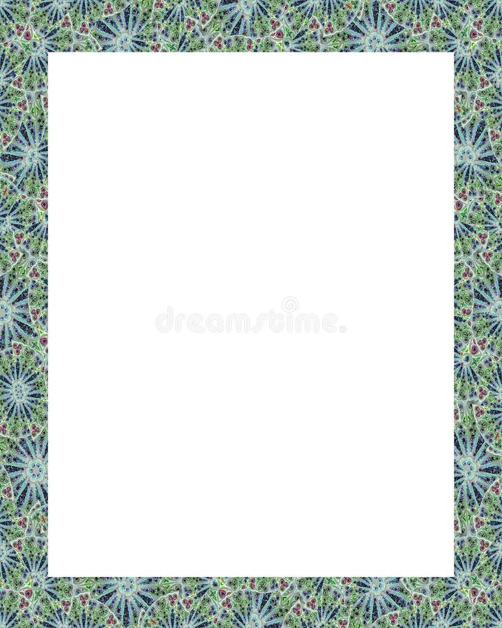White Frame with Decorated Borders Stock Illustration - Illustration of ...