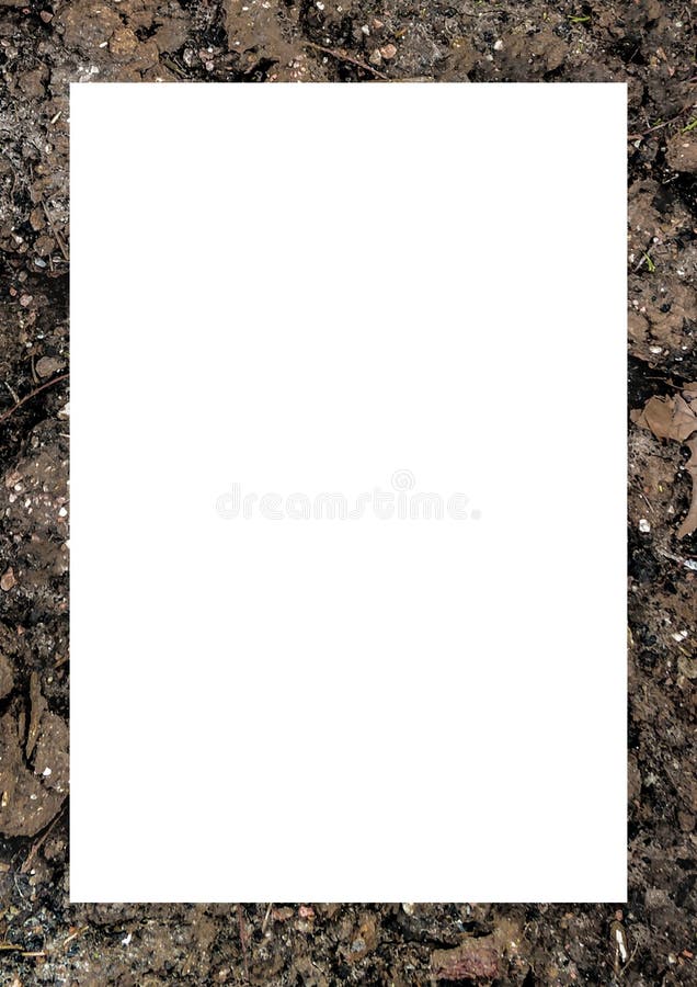 White Frame with Earth Textured Borders Stock Photo - Image of ...
