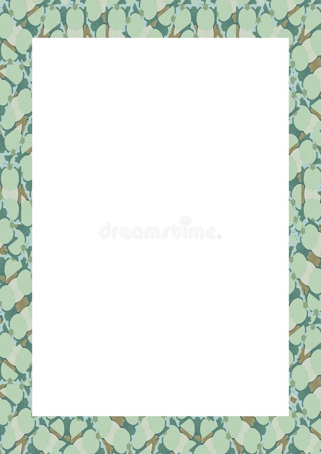 White Frame with Geometric Green Patterned Borders Stock Illustration ...