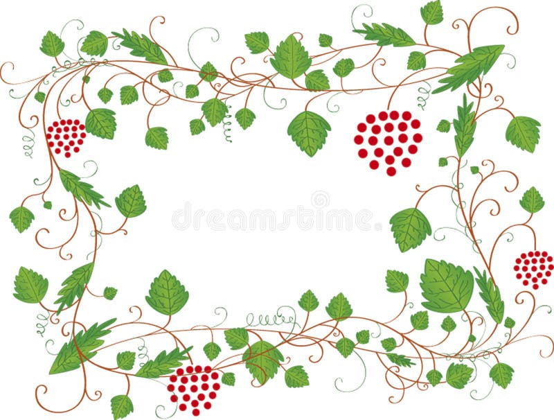 White Frame with Leaves,berries and Place for Text Stock Vector ...