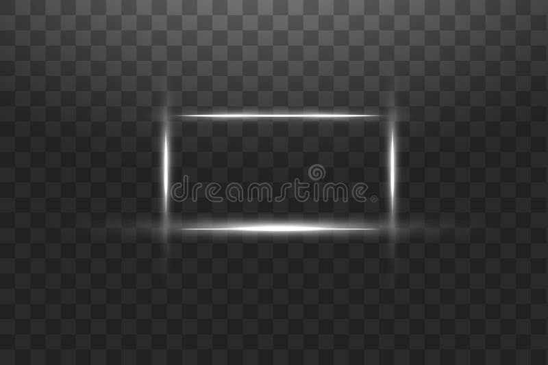 White Frame with Lights Effects. Shining Luxury Banner Vector ...