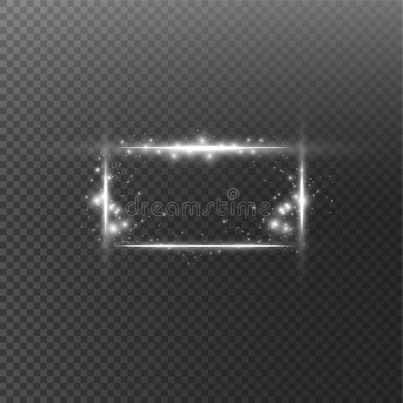 White Frame with Lights Effects. Shining Luxury Banner Vector ...