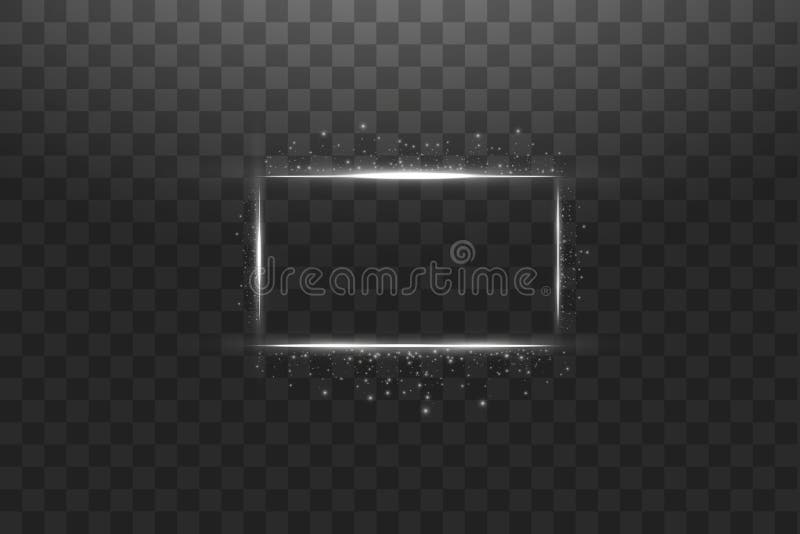 White Frame with Lights Effects. Shining Luxury Banner Vector ...