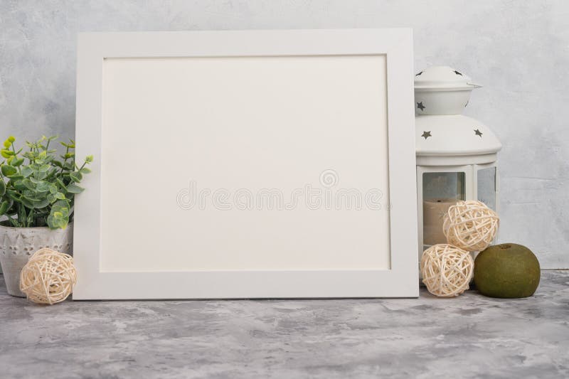White Frame Mockup for Design of Advertising of Fonts, Logos on ...