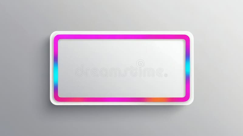 White Frame with Neon Pink and Blue Glow, Representing Modernity and ...