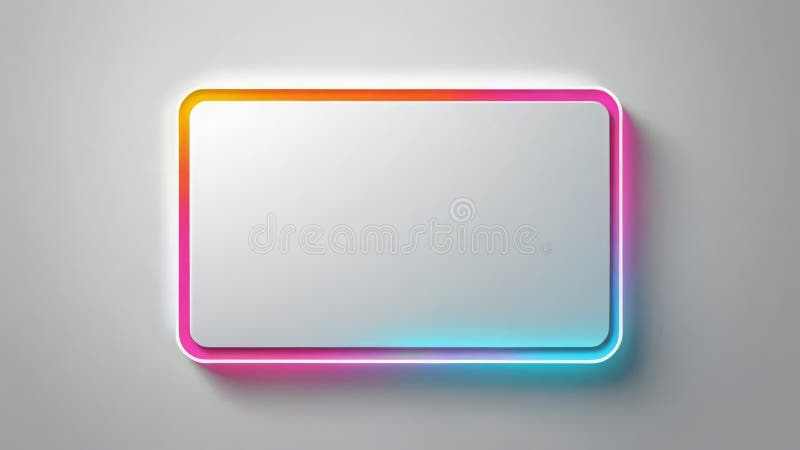 White Frame with Neon Rainbow Glow, Embodying Creativity and Modern ...