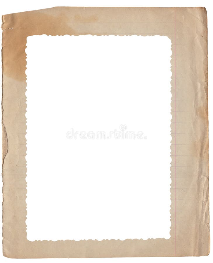 White Frame with Old Vintage Rough Torn Paper Texture Stock Photo ...