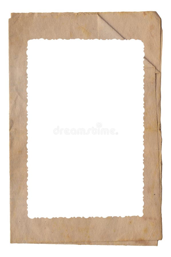 White Frame with Old Vintage Rough Torn Paper Texture Stock Photo ...