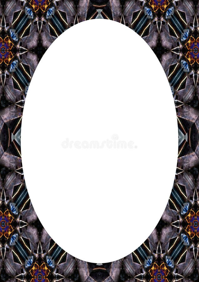 White Frame with Ornate Decorated Rounded Borders Stock Image - Image ...